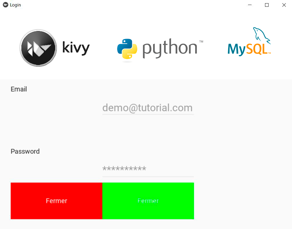 Login Form Using Python And Kivy Gui And Mysql Connector Tutorial